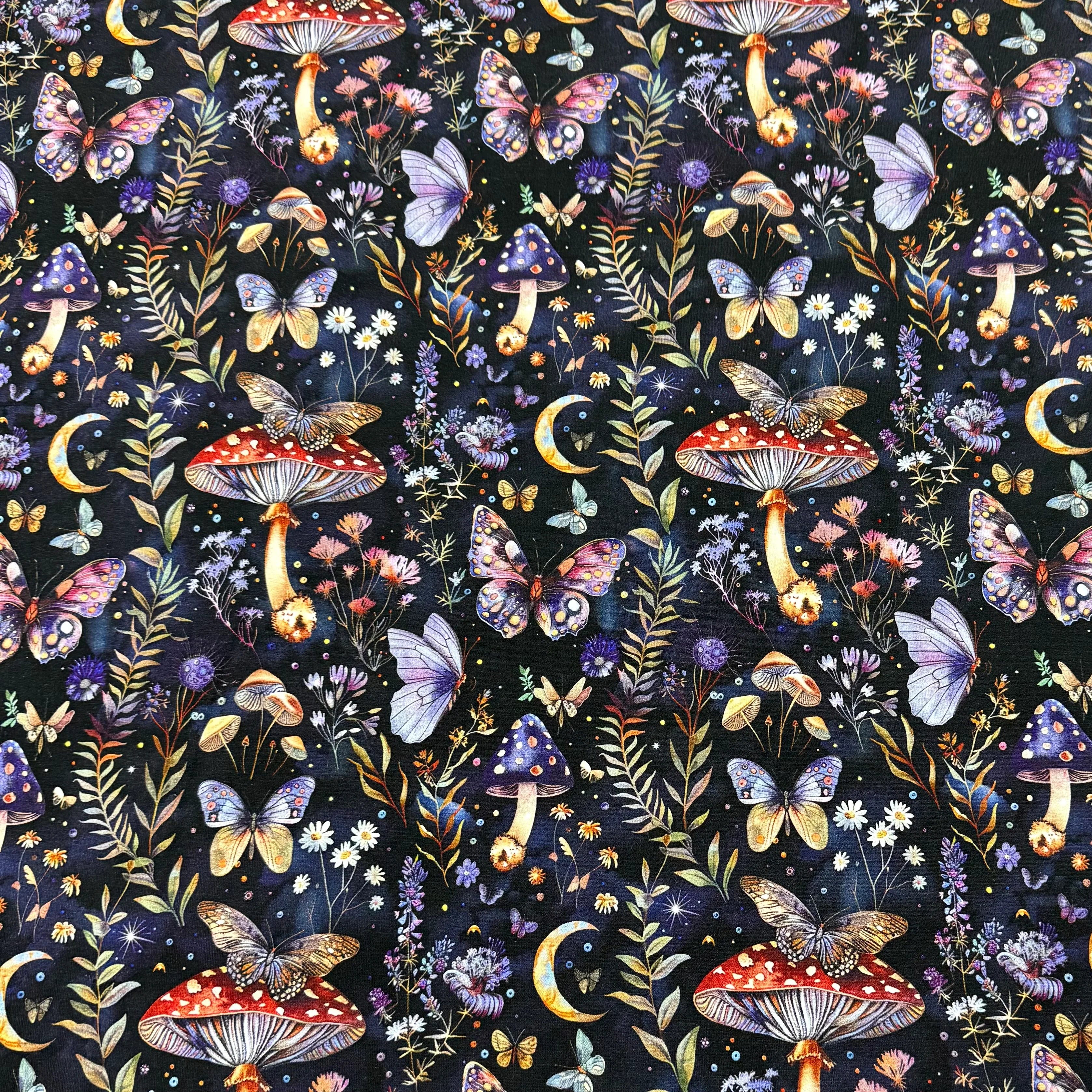 Magical Forest Night on Bamboo/Spandex Jersey Fabrics – Nature's Fabrics