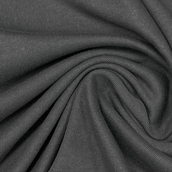 Graphite Organic Cotton Rib Knit Fabric - Grown in the USA - 200 GSM ...