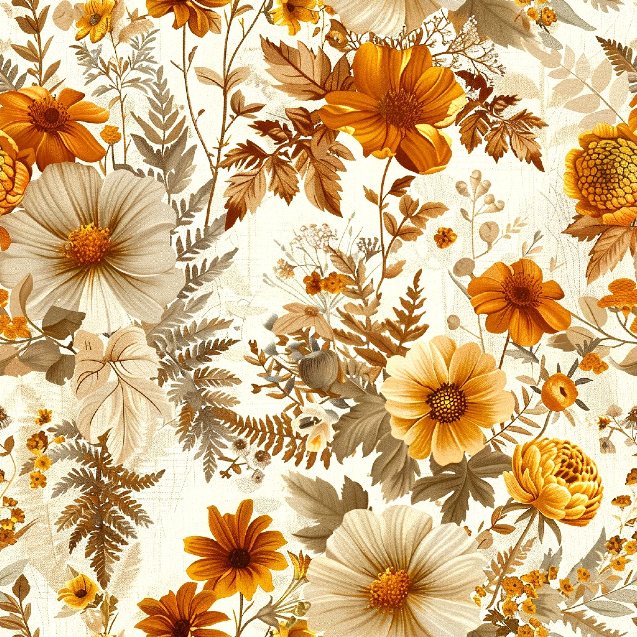 Orange Fall Flowers on Bamboo/Spandex Jersey Fabrics – Nature's Fabrics
